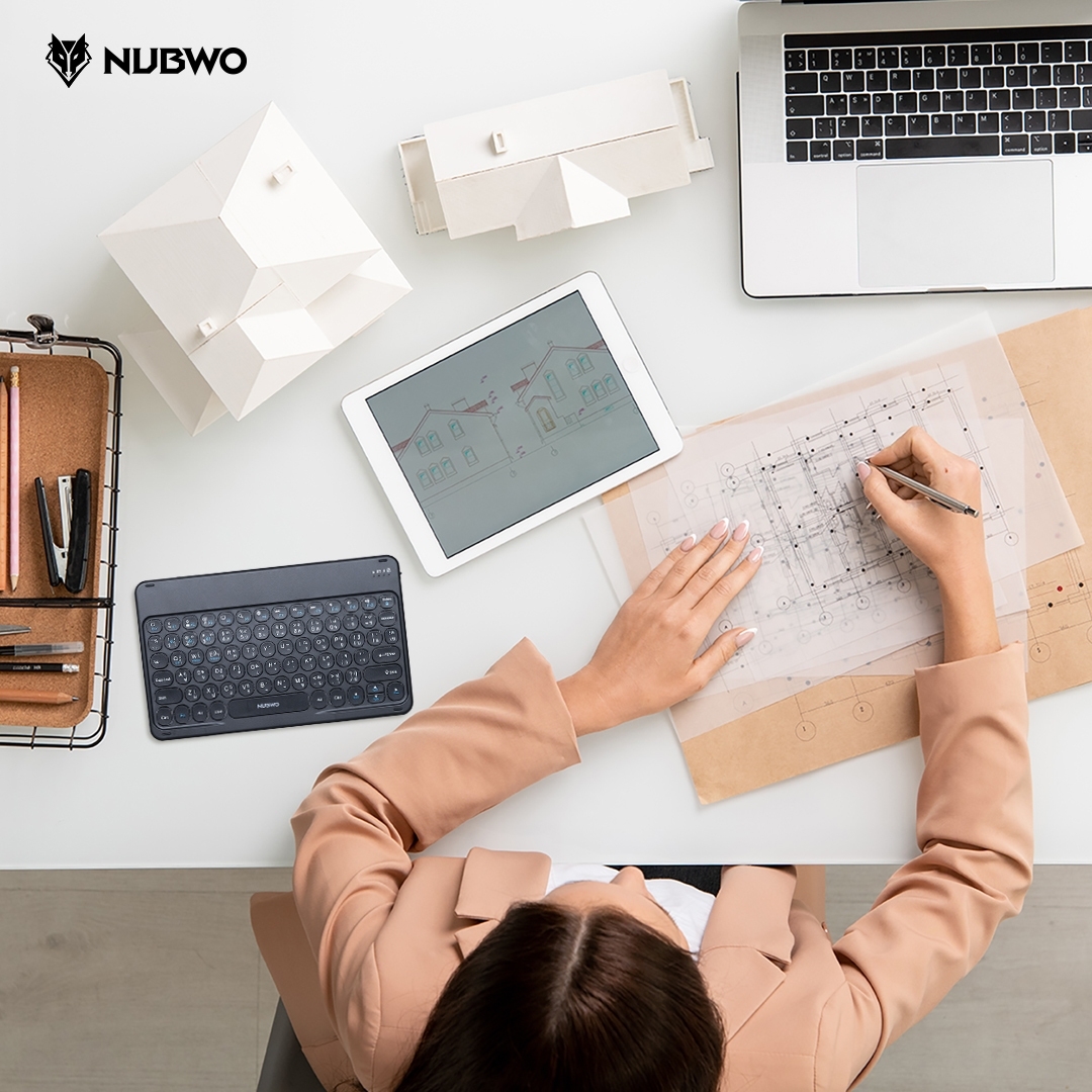 คีย์บอร์ด Nubwo NKB110 Keyboard เชื่อมต่อแบบ Bluetooth 78 Keys สินค้ารับประกัน 1 ปี - G.M.S ...