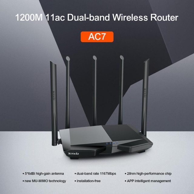 โปรโมชั่น+++ AC7 Wireless WiFi Router 1200Mbps 2.4/5.0GHz 5 Antenna ...