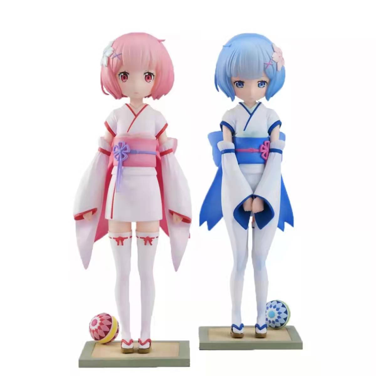 QVPYP PVC Rem Ram Figures Q Version Collectible Model Miniatures Anime ...