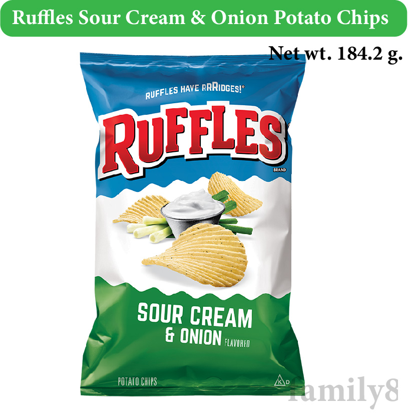 Ruffles Sour Cream & Onion Potato Chips 184.2 g😊 มันฝรั่งทอด รสครีม ...