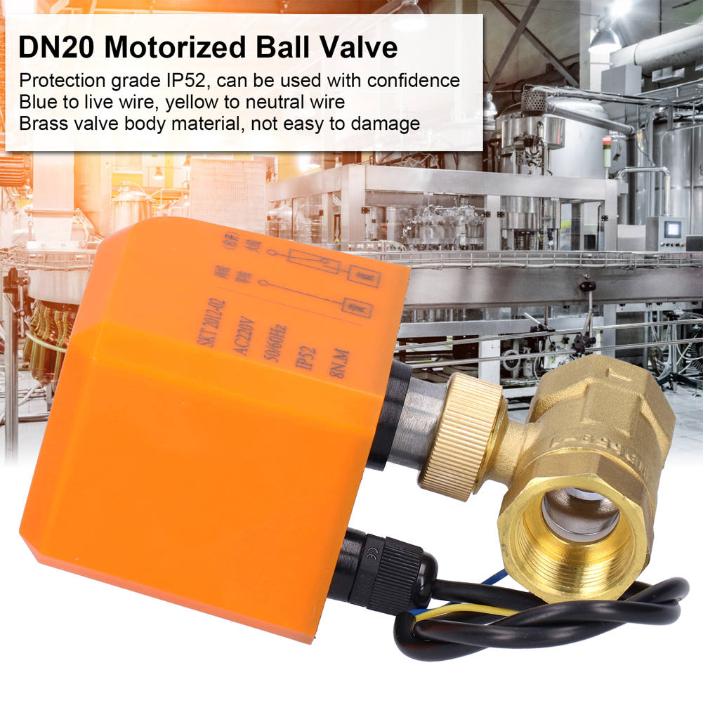 บอลวาล์วทองเหลืองปกติเปิดวาล์วไฟฟ้า 2 ‑ ลวด DN20 6‑20W AC 220V - Office ...