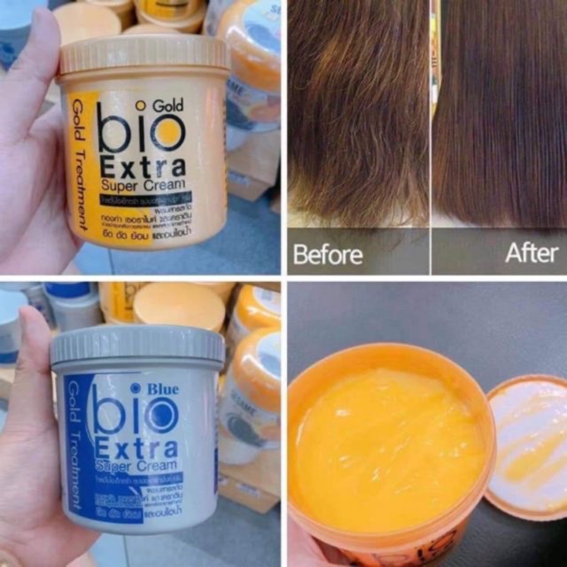 ทรีทเม้นท์ไบโอ(สีทอง) 500ml. Gold bio Extra Super Cream Gold Treatment ...