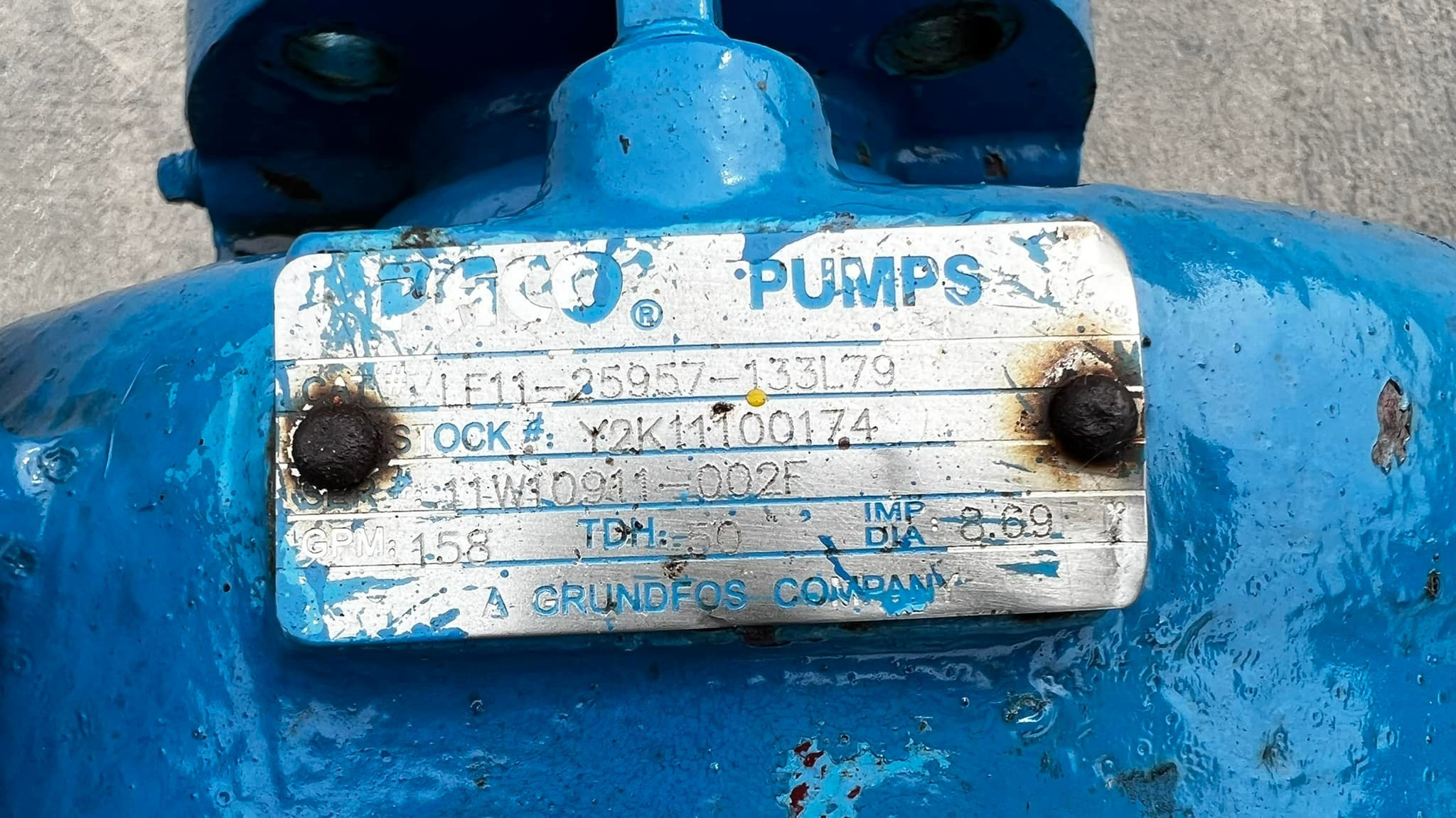 ชุดปั้มน้ำหอยโข่ง PACO PUMP USA ขนาด 3- 2.5 มอเตอร์ 5.5 HP 1440 RPM ...
