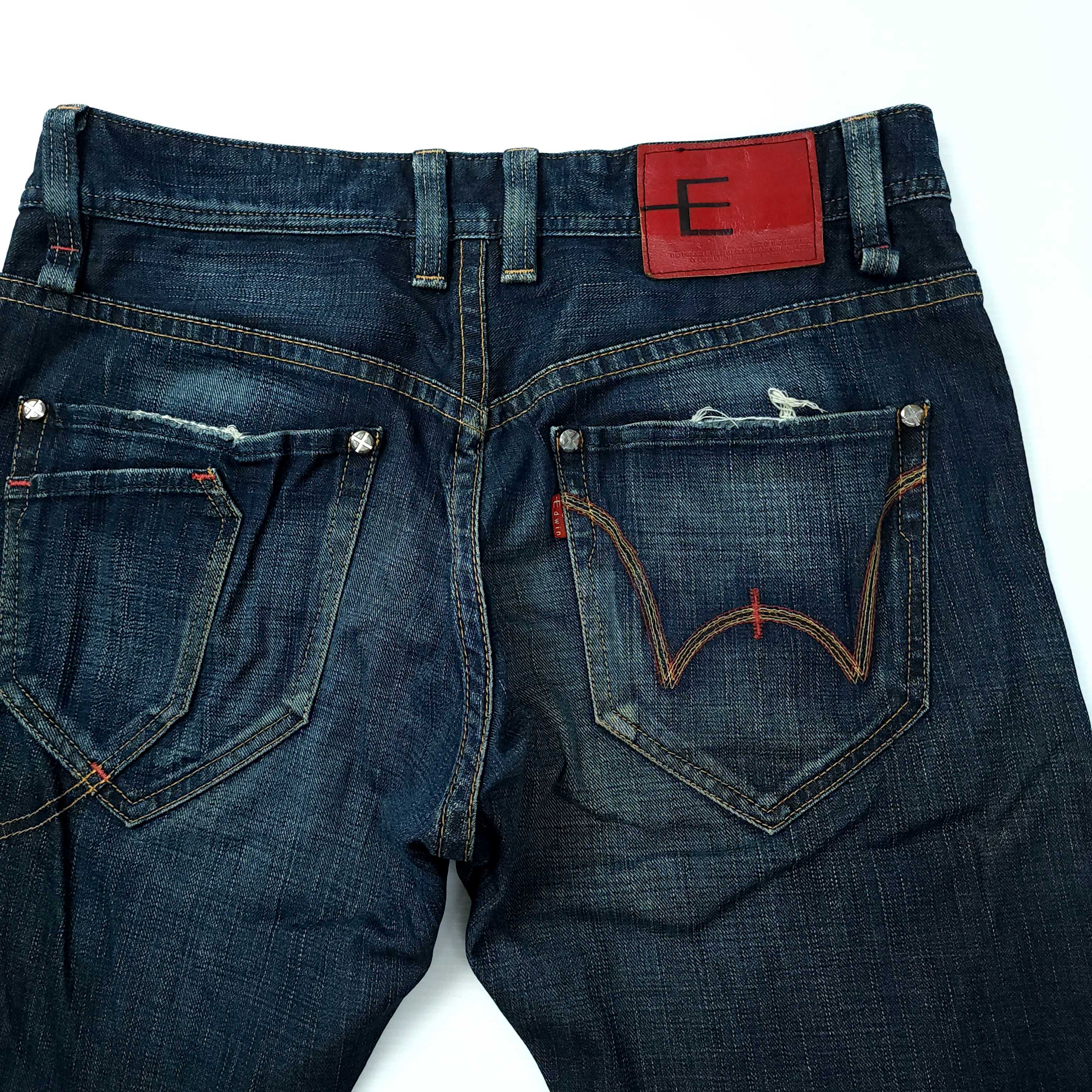 ยีนส์ Edwin เอว 35-36 E-Function สีเข้ม ผ้าหนา ขากระบอกกลาง - RTW jeans ...