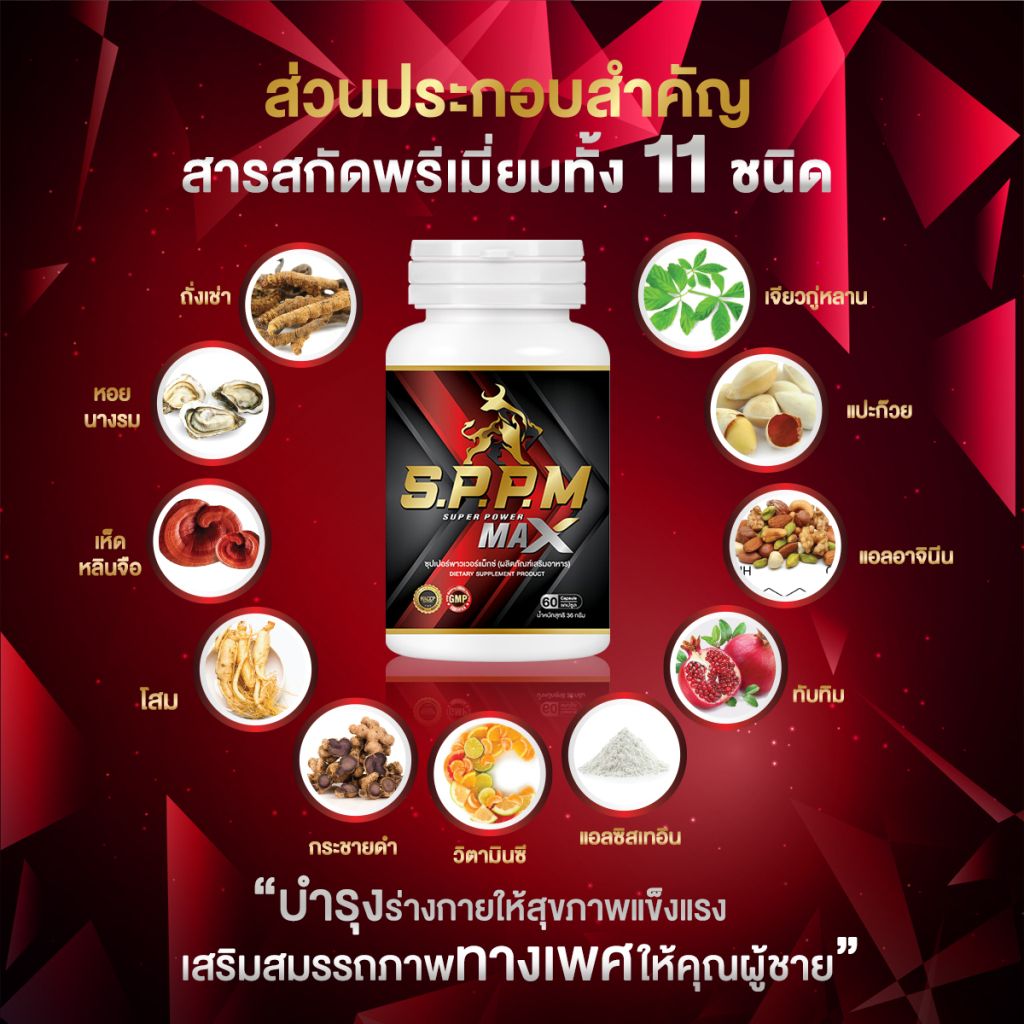(ส่งฟรีของแถม) ซุปเปอร์พาวเวอร์แมกซ์ Super Power Max SPPM (1 กระปุก 60 ...
