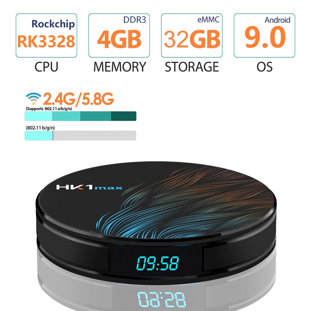 HK1 Max Smart TV BOX Android 9.0กล่องสมาร์ททีวีอุปกรณ์ทีวีStore Netflix ...