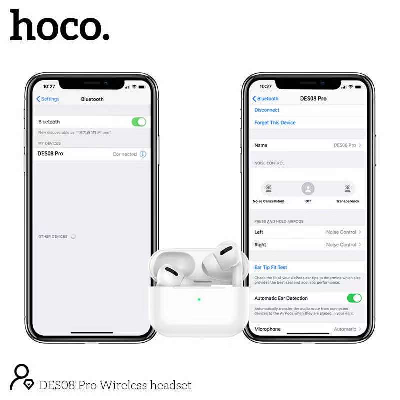 Hoco DES08 Pro หูฟังบลูทูธไร้สาย ฟังก์ชั่นครบ งานแบรนด์ Hoco เบสแน่น ...