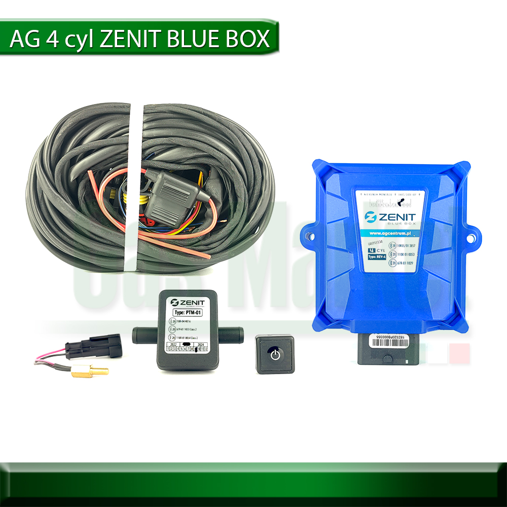 AG ZENIT BLUE BOX 4 CYL ECU SET -.ชุดกล่องควบคุมระบบหัวฉีดแก๊ส4 สูบ ...