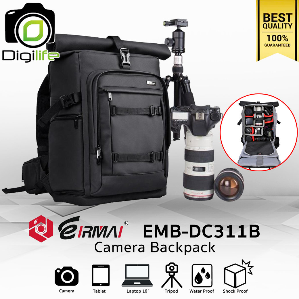 Eirmai Bag EMB-SD06-Z Canvas Backpack For Camera Flash Accessories กระเป๋ากล้อง กระเป๋าไฟ กันน้ำ ...