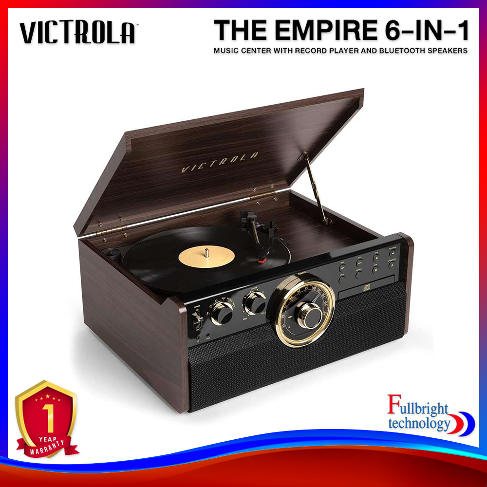 Victrola Empire เครื่องเล่นแผ่นเสียง Bluetooth 6-in-1 รองรับการสตรีม ...