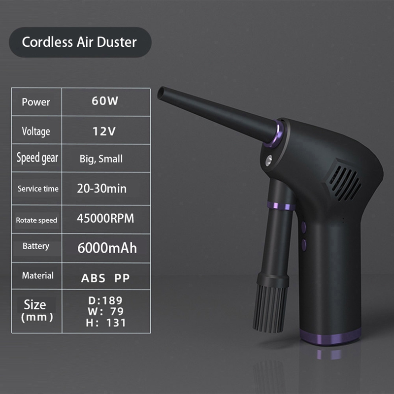 Wireless Air Duster USB Handheld Dust Blower Rechargeable Large ...