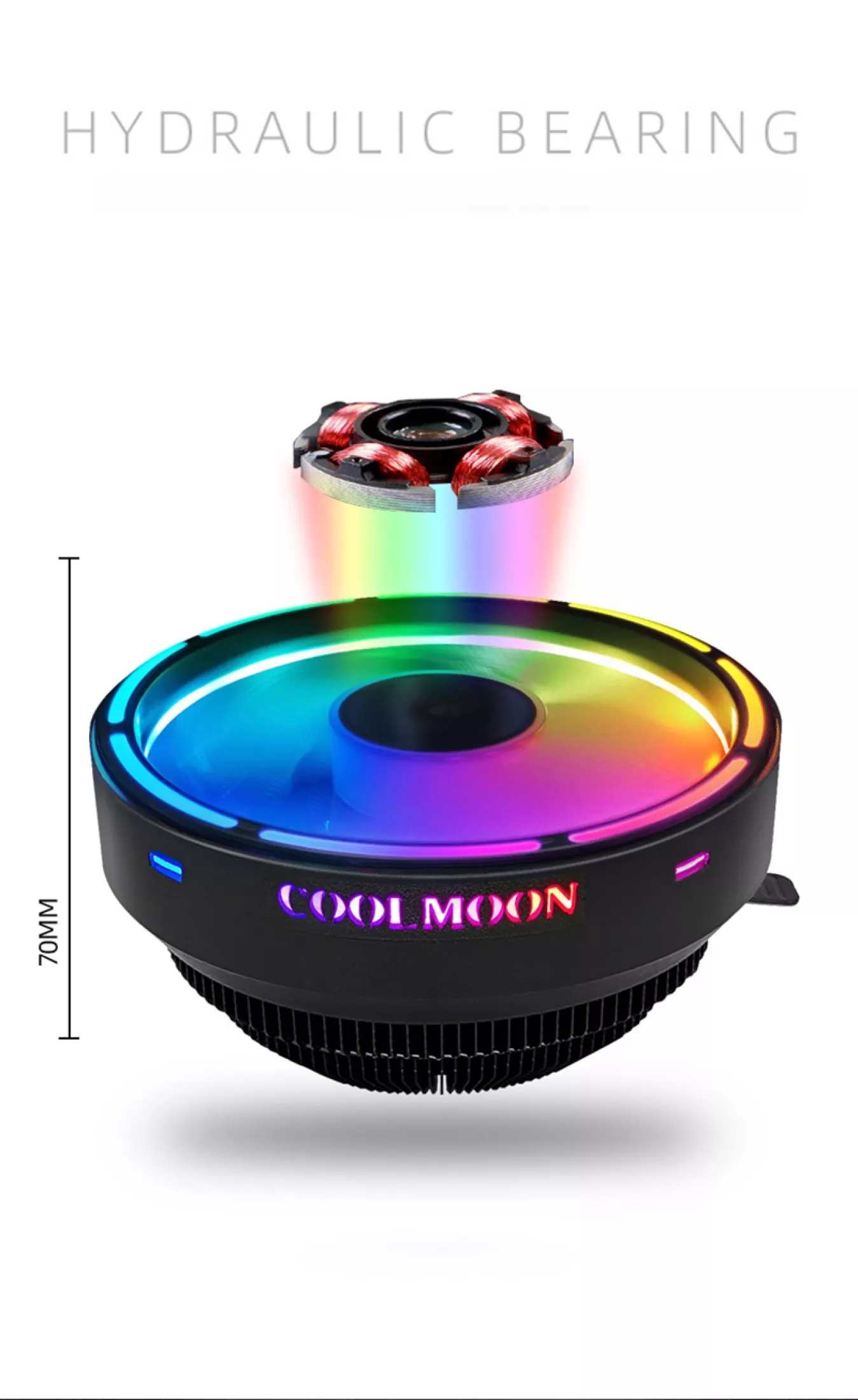 Coolmoon RGB Glory Intel AMD CPU COOLER (80Watt Radiation) ซีพียู ...