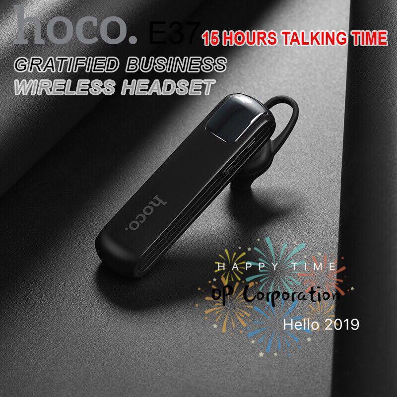 หูฟังบลูทูธไร้สาย Hoco Wireless Headset E37 Gratified Business Earphone With Mic เสียงดี ของแท้ ...
