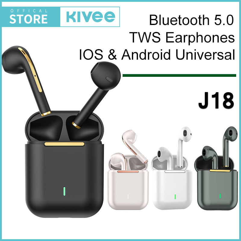 KIVEE TWS หูฟังบลูทูธหูฟังไร้สายขนาดเล็กมีแบรนด์ชุดหูฟังบลูทูธสำหรับ ...