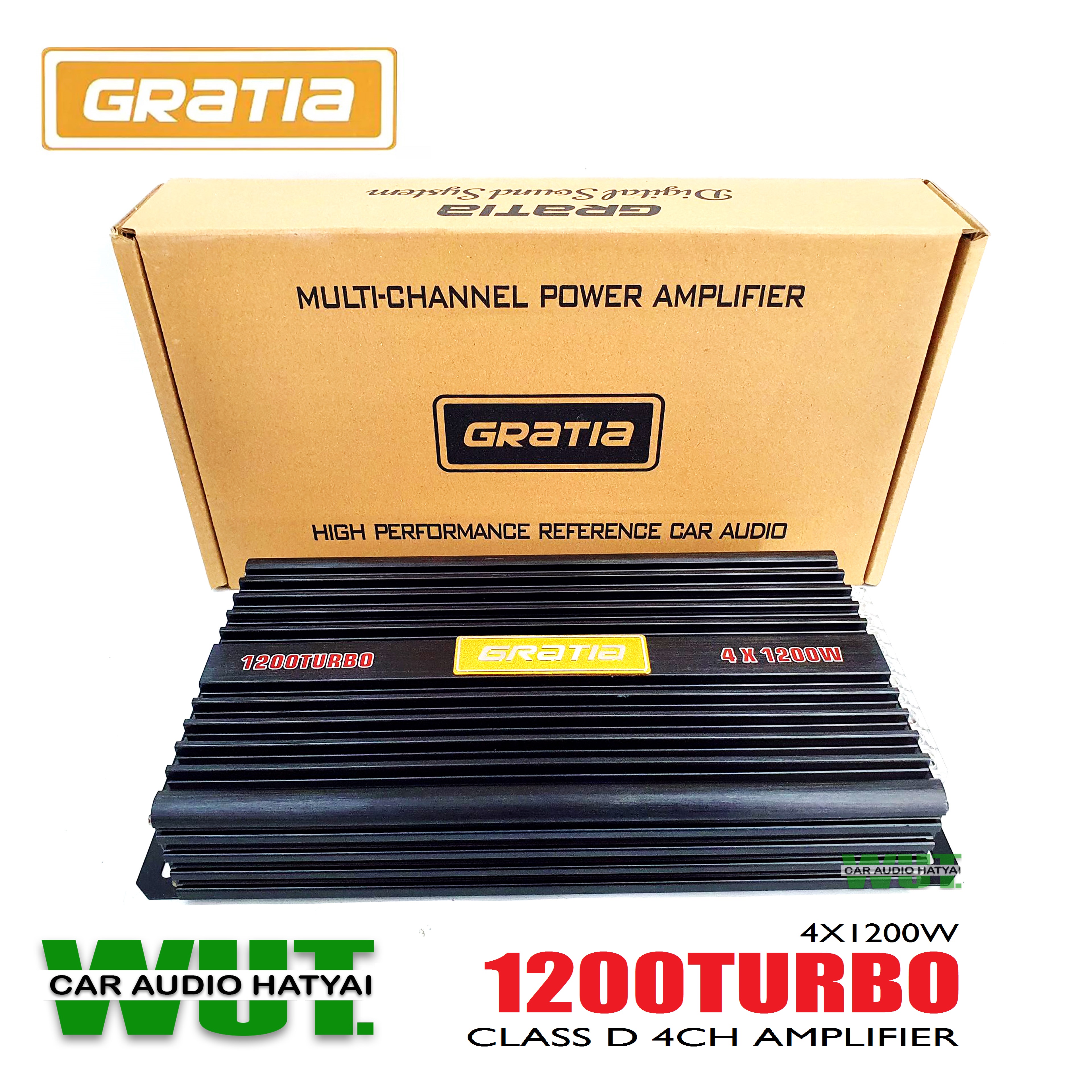 GRATIA เพาเวอร์แอมป์ สำหรับขับเสียงกลางแหลมหรือซับเบส คลาสลาสดี Class D/4CH กำลังขับ 1200Watts ...