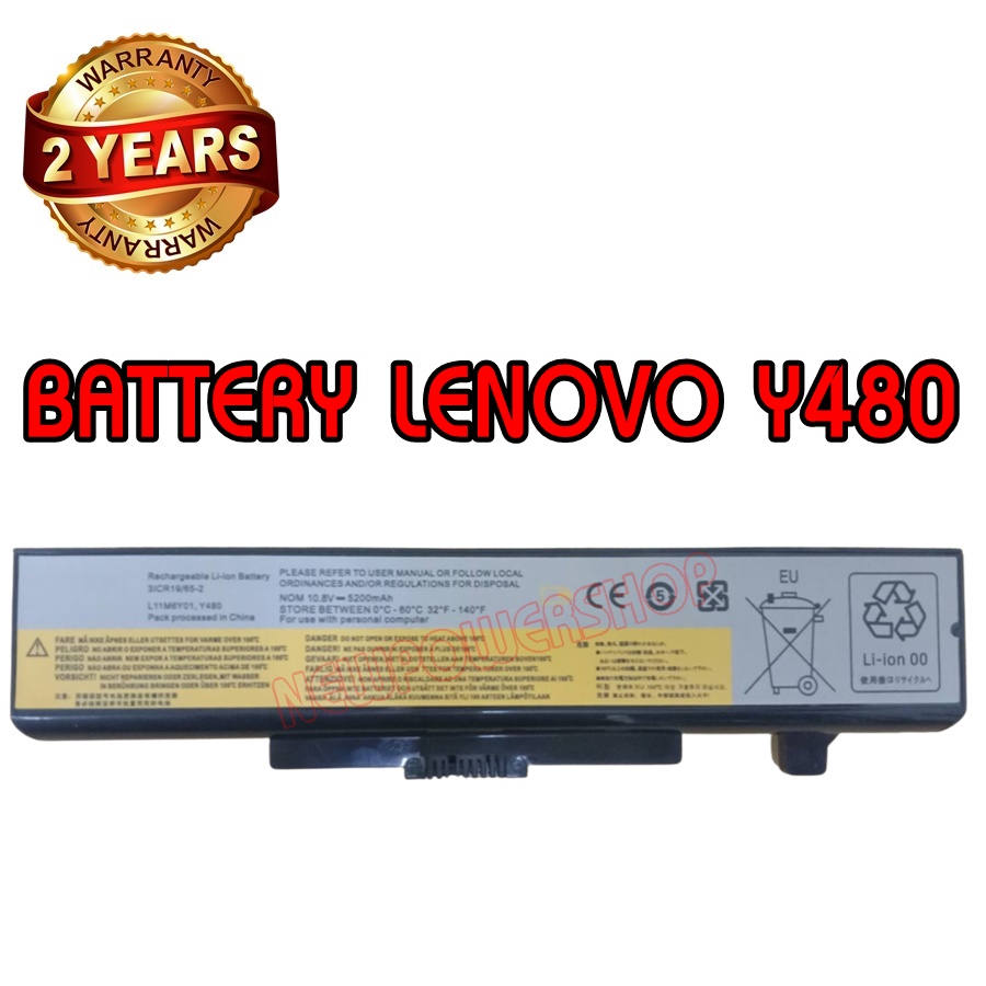 BATTERY NOTEBOOK LENOVO Y480-G480 (พร้อมส่ง-รับประกัน 1 ปี) สำหรับ LENOVO G400 G480 G580 B480 ...