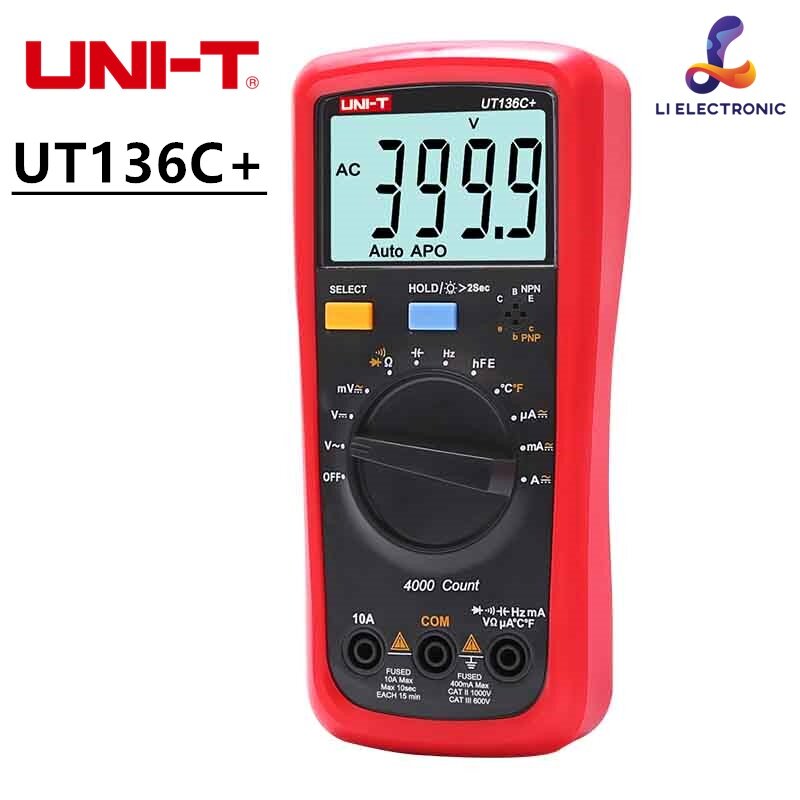 UNI-T Digital Multimeter UT136B+ UT136C+ AC DC Voltage Current Ohm ...