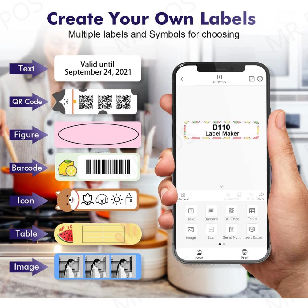 Niimbot D110 D11 Portable Label Printer Mini Pocket Stickers Maker ...