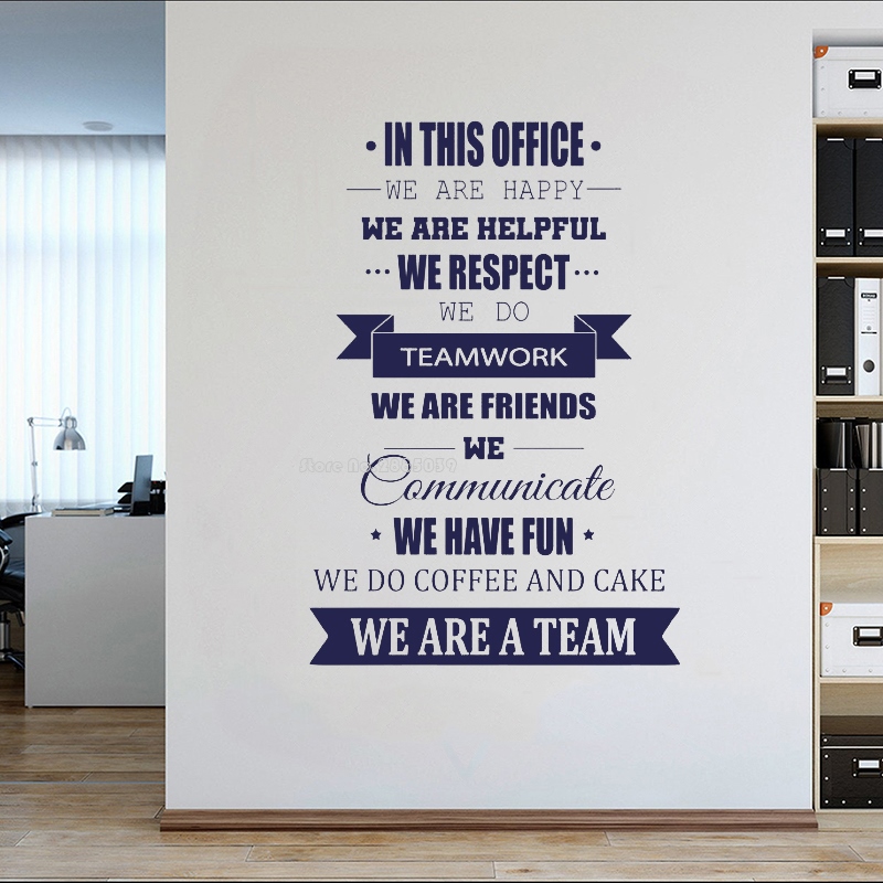 HD HD high quality In This Office Wall Decals Teamwork Quote Wall ...