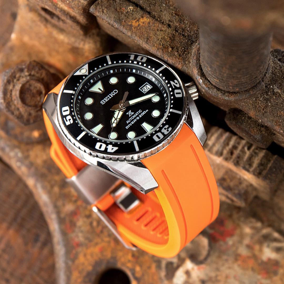 Crafter Blue CB02 Strap Orange Color for Seiko Sumo - OVERWRIST - ThaiPick
