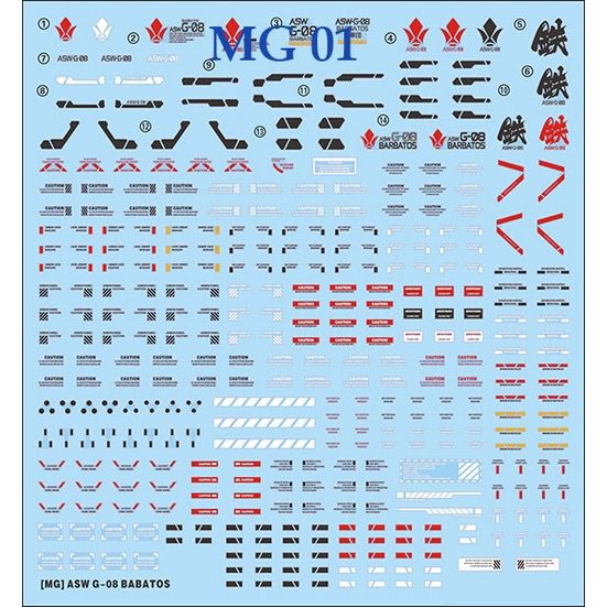 ดีคอลน้ำ [Ghost] MG 01 / MG 01A ASW G-08 BARBATOS MG 1/100 (HIQ ...