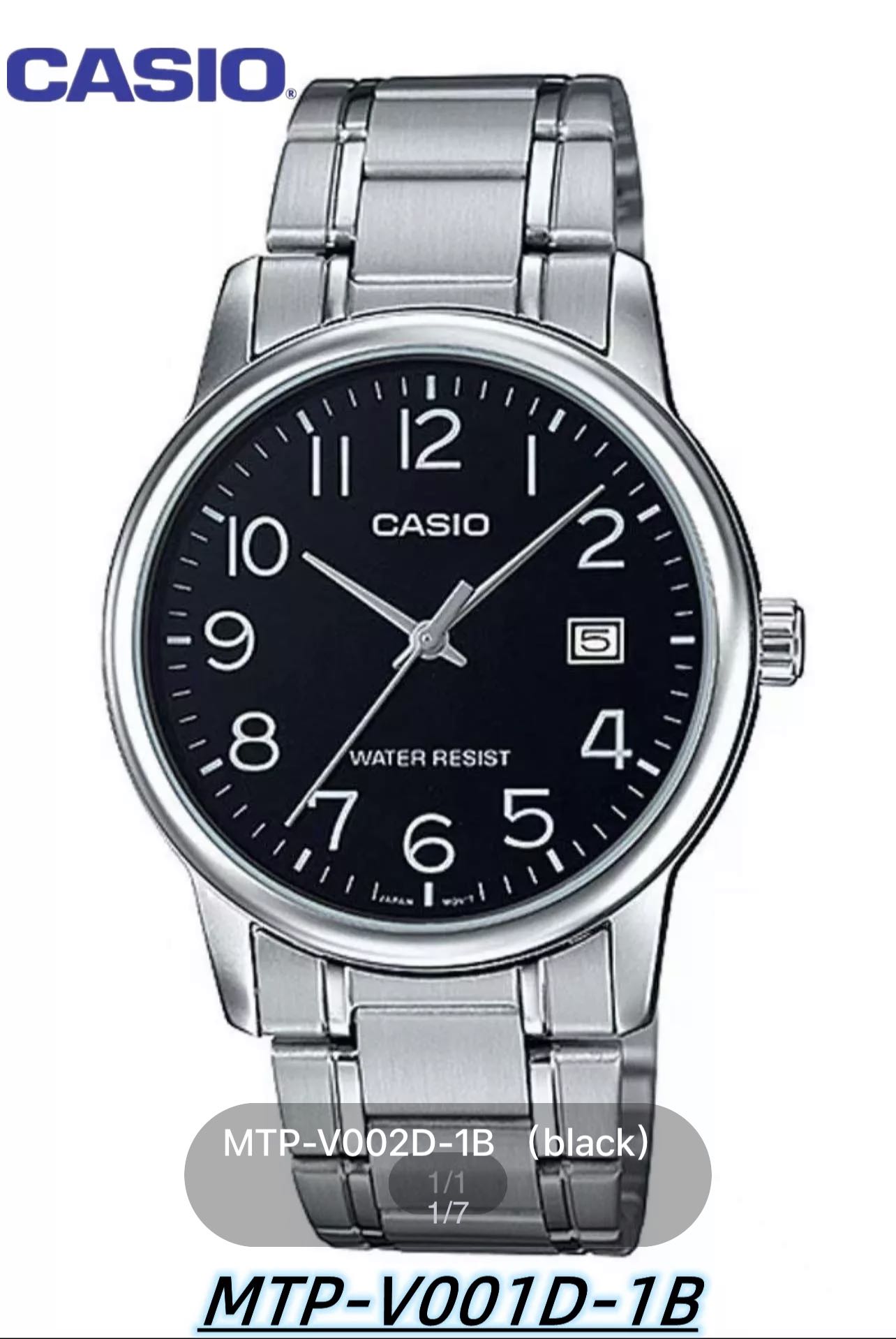 ST200 casio นาฬิกาผู้ชาย สายสเตนเลส ตัวล็อกแบบบานพับ รุ่น MTP-V001 MTP ...