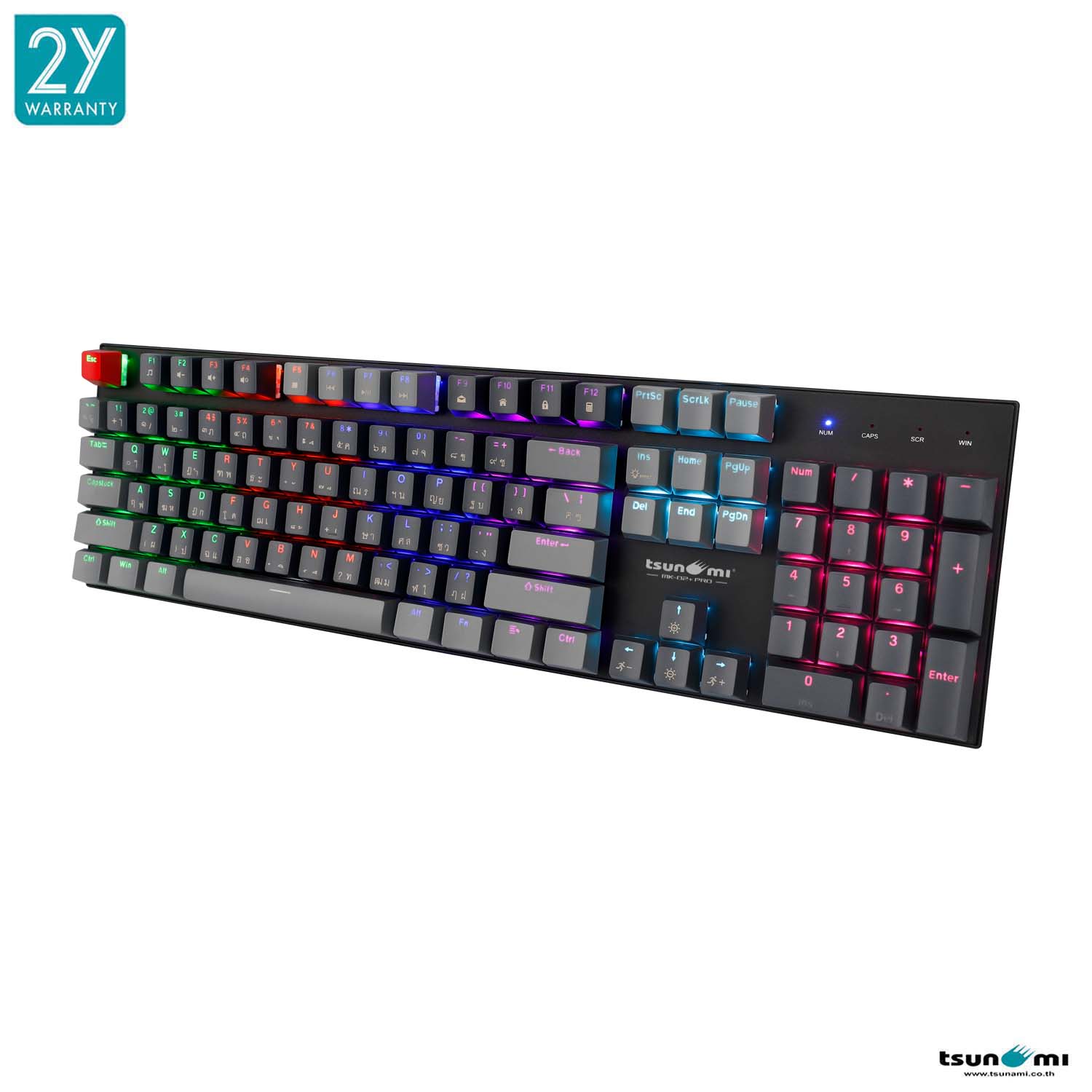คีย์บอร์ดเกมมิ่ง Tsunami MK-02 Plus Pro 104Keys Mechanical Gaming ...