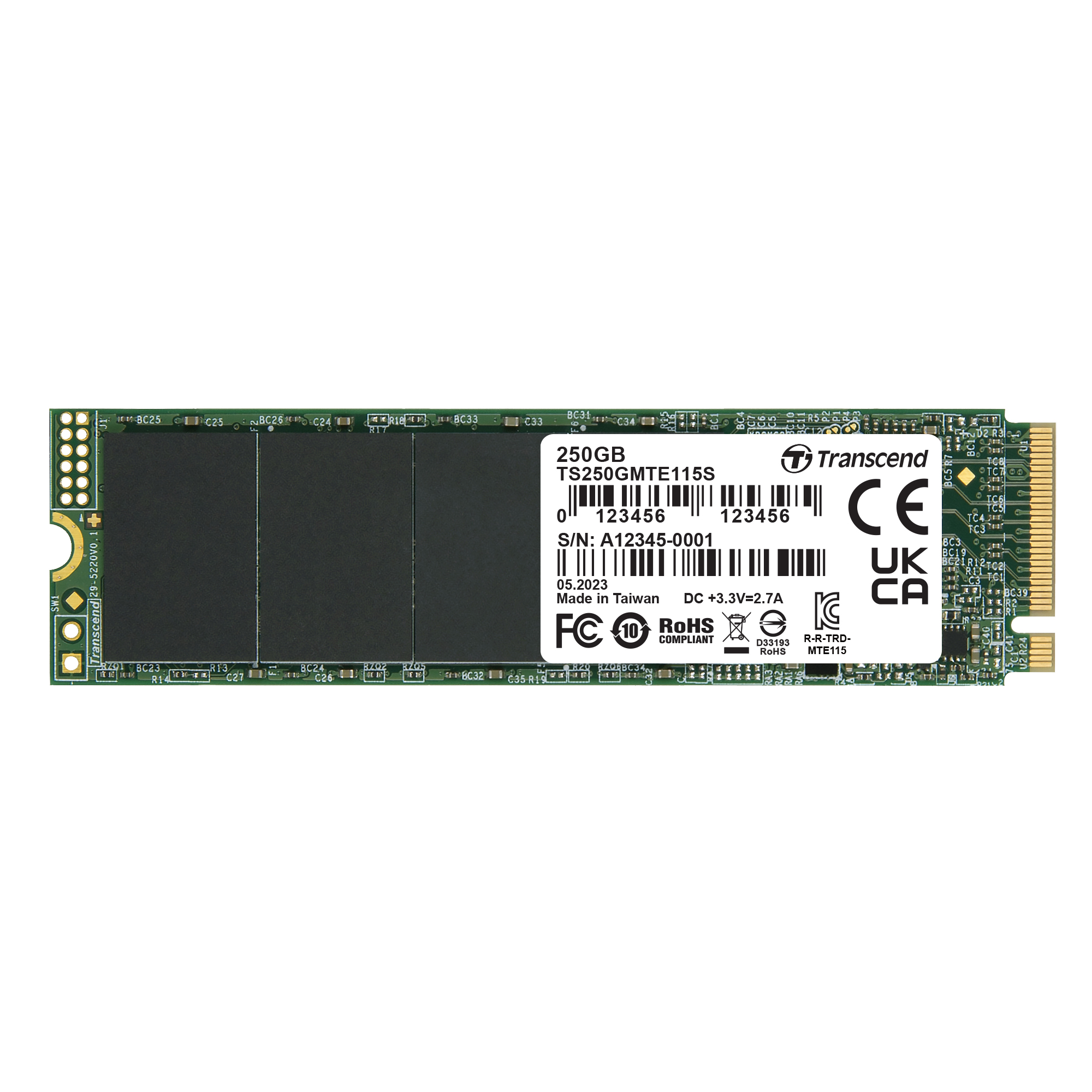 PCIe NVMe M.2 SSD 250GB MTE115S Gen 3 x4 Transcend รับประกัน 5 ปี หรือ ...