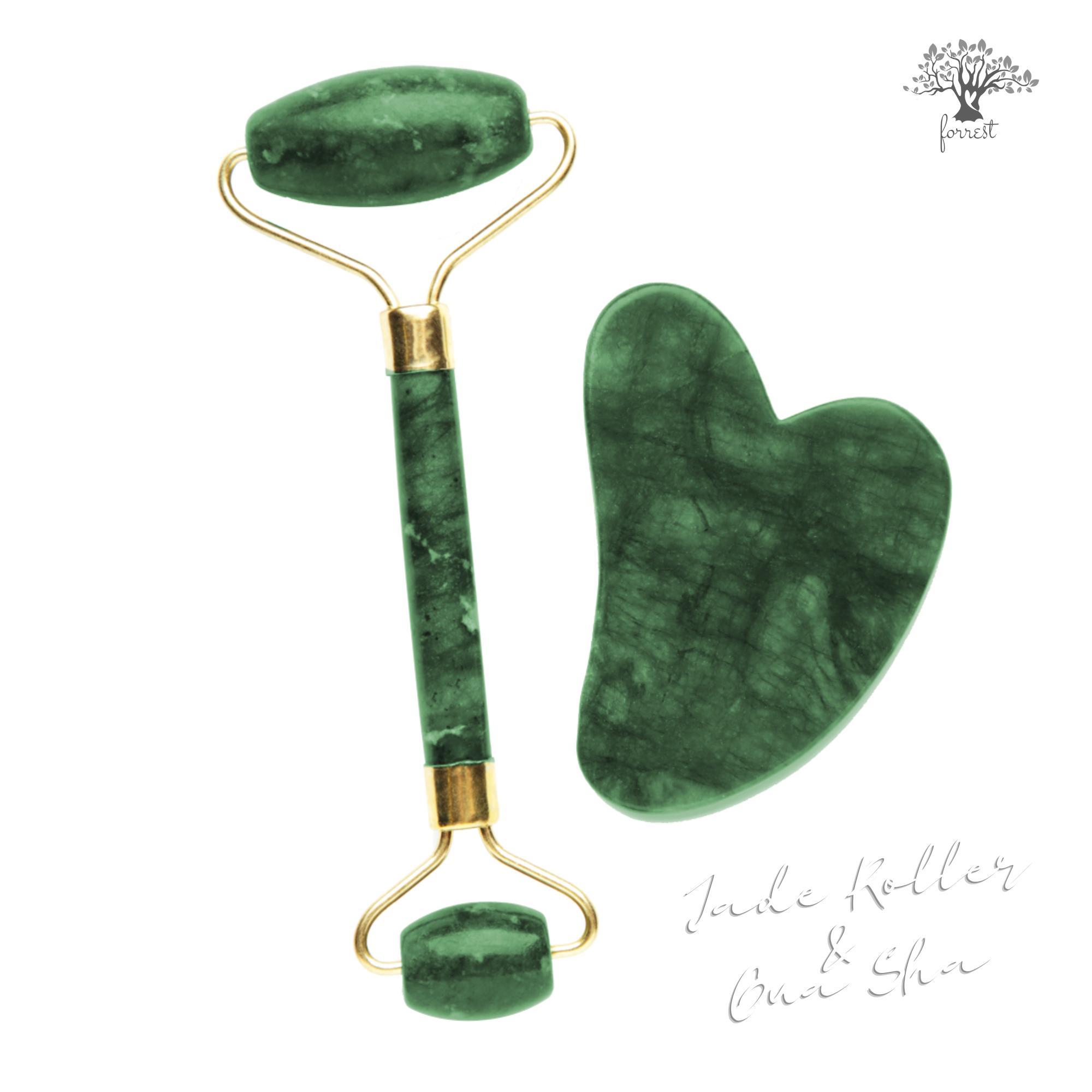 Forrest Jade roller and Gua Sha set ฟอร์เรสท์ ลูกกลิ้งหยก กัวซา เชท ...