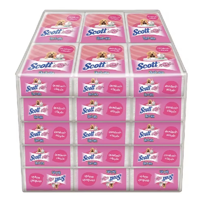 (แพ็ค 30 ห่อ) สก๊อตต์ ซีเลคท์ ป๊อปอัพ สีชมพู กระดาษเช็ดปาก 50 แผ่น ...