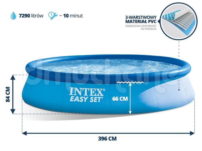 Intex 28143 สระน้ำ Easy Set 13 ฟุต (3.96 x 0.84 ม.) สระน้ำสูบไฟฟ้า ...