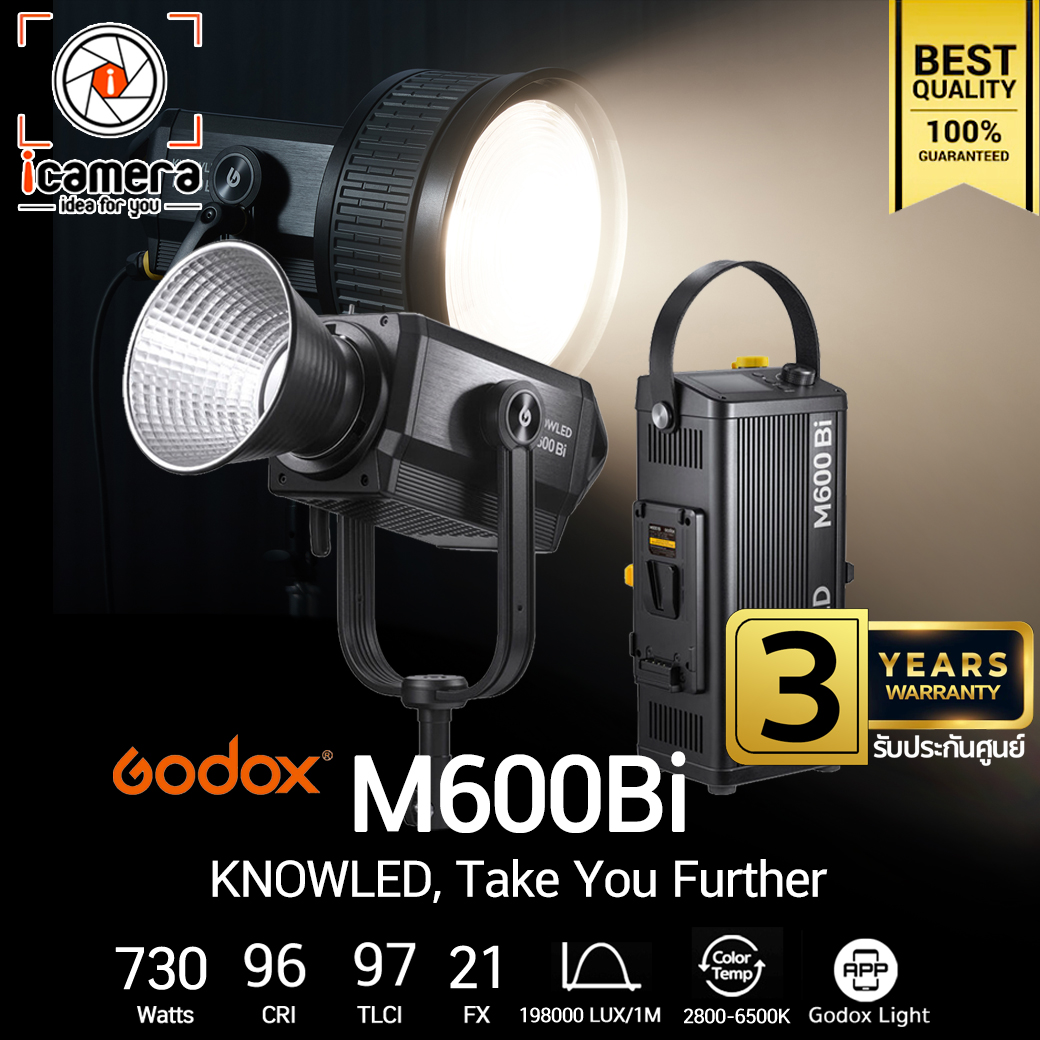 Godox LED M600Bi KNOWLED 730W 2800-6500K Bowen Mount - รับประกันศูนย์ Godox Thailand 3ปี ...