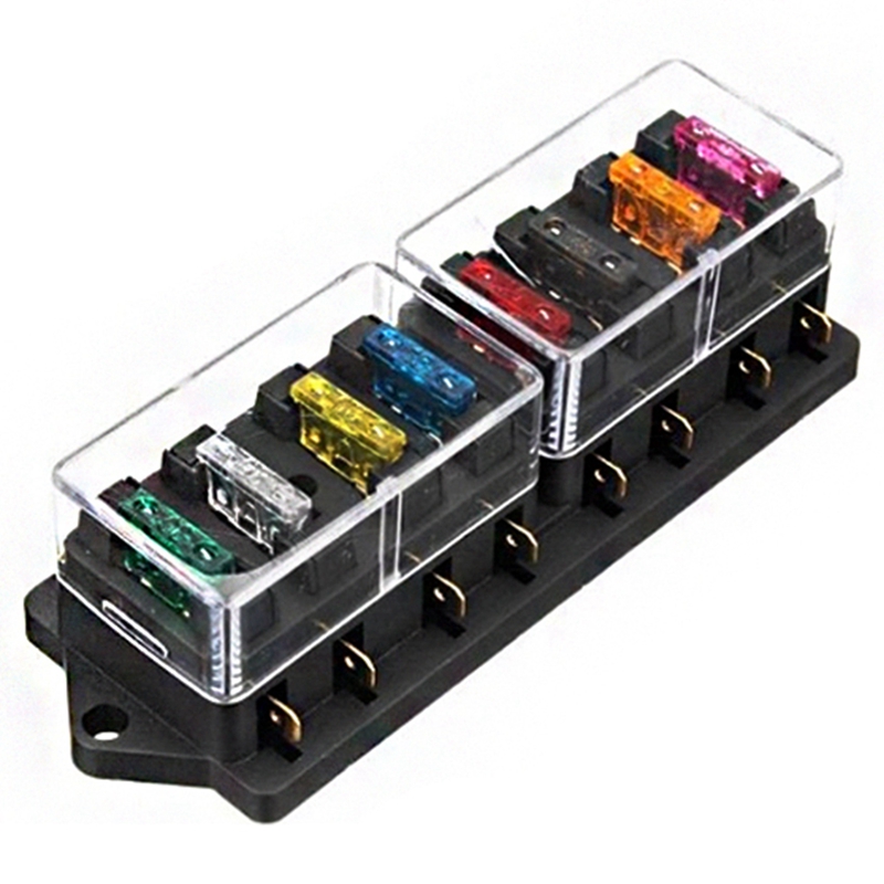 9Pcs Bagged Car Fuse Box 8 Way Car Fuse Holder Blade Fuse Box 10/15/20 ...