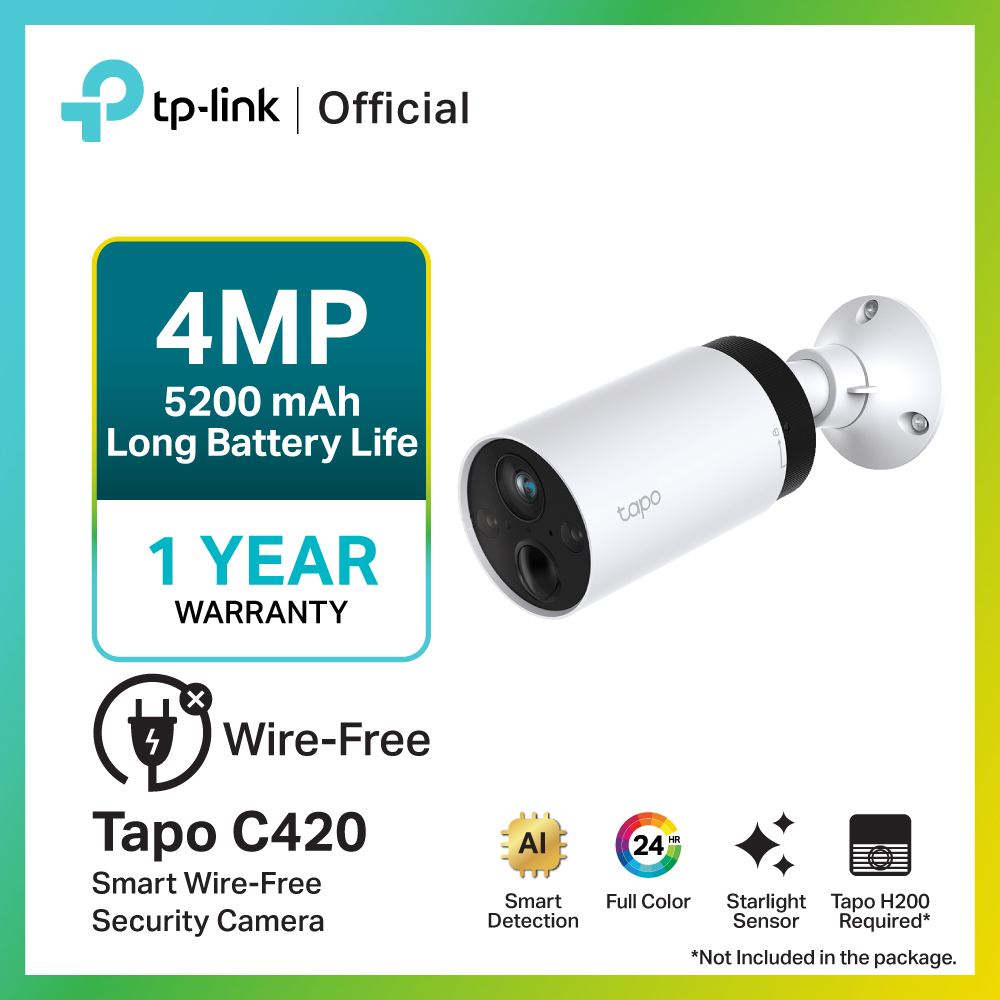 TP-Link Tapo C420 Smart Wire-Free Security Camera กันน้ำฝุ่นIP65 Full-Color Night Vision มีSmart ...
