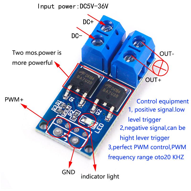 Original Diymore 5PCS 15A 400W MOS FET Trigger Switch Drive Module PWM ...