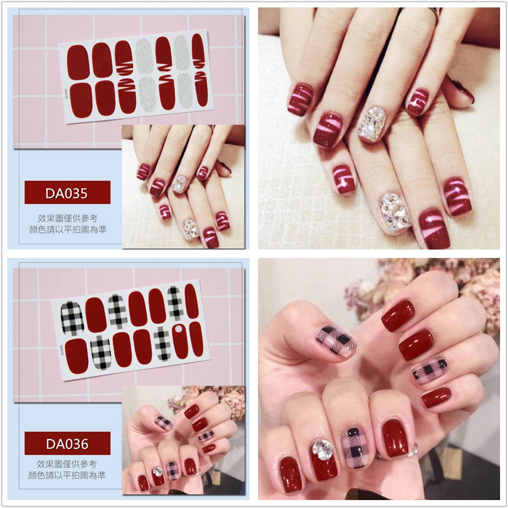 DA Nail sticker motif sticker kuku stiker kuku nail stiker glitter ...