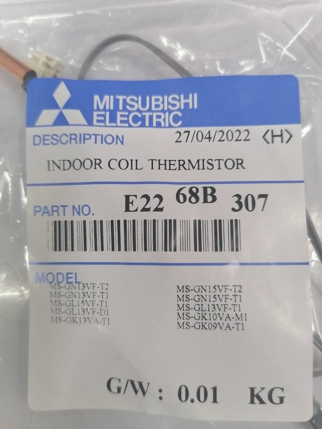 เซ็นเซอร์น้ำแข็ง แอร์ (MITSUBISHI) Mr slim E22 68B 307 (แท้) - ทรงธรรม ...