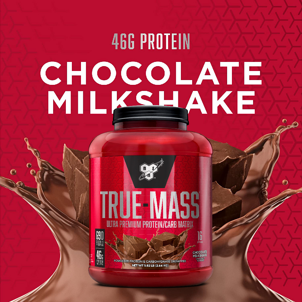 ส่งฟรี BSN True Mass Gainer ขนาด 5.82 lb มี 2 รสชาติ เวย์โปรตีน ...