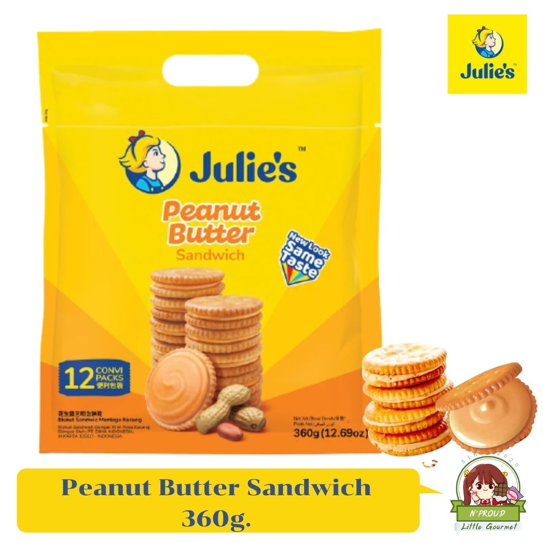 180g Julie's Peanut Butter Sandwich จูลี่ส์ บิสกิตสอดไส้ครีมเนยถั่ว - P’ Mah Box - ThaiPick