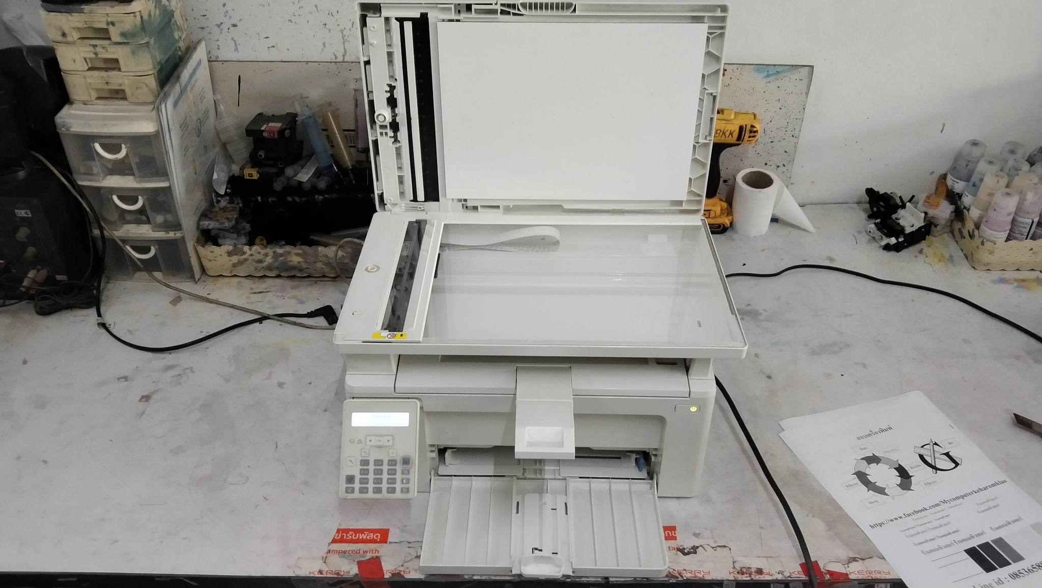 Printer HP LaserJet Pro MFP M130fn มือสอง สภาพดี มีหมึกใหม่ดรัมใหม่ 1 ...