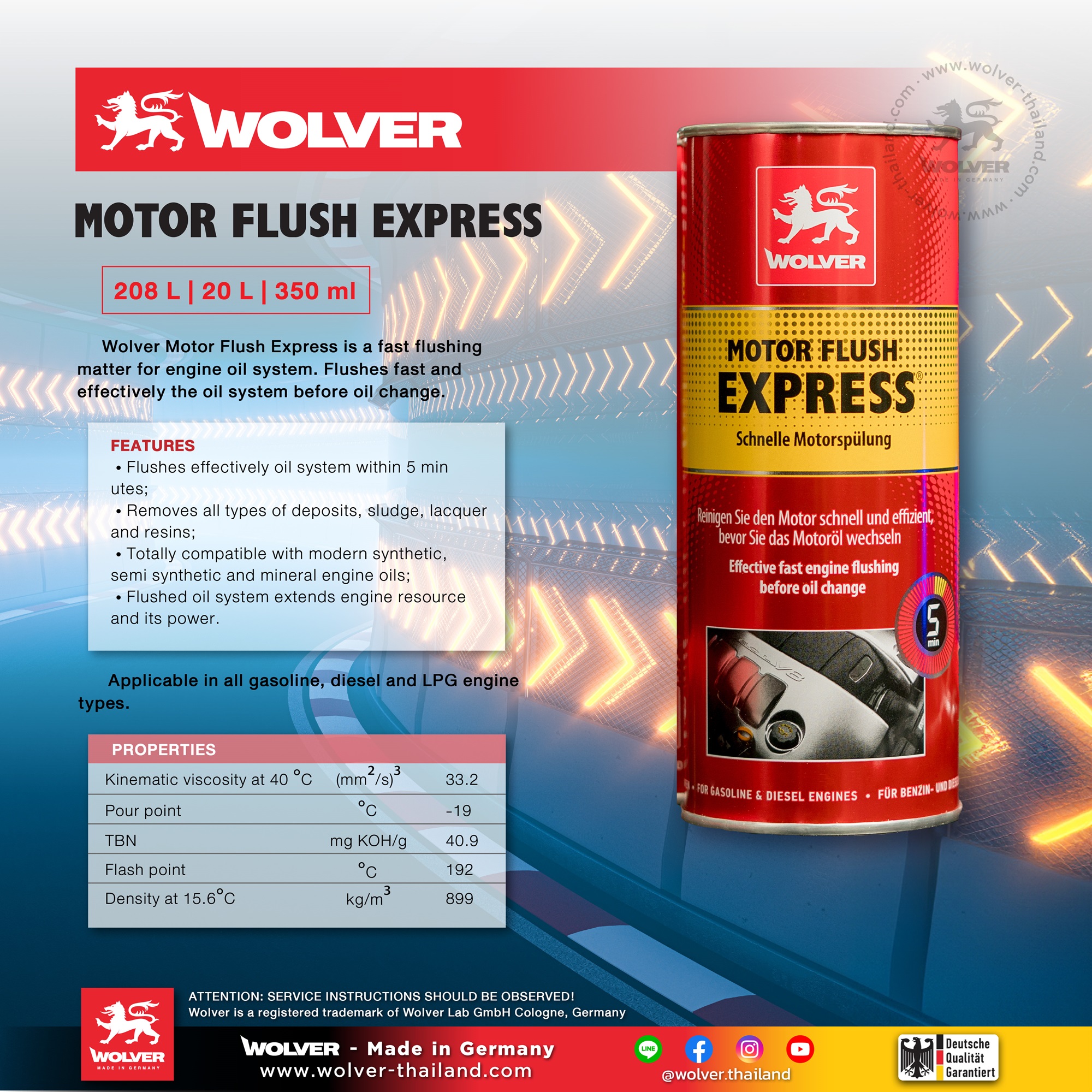 WOLVER MOTOR FLUSH EXPRESS 350 ML (น้ำยาทำความสะอาดเครื่องยนต์ ...