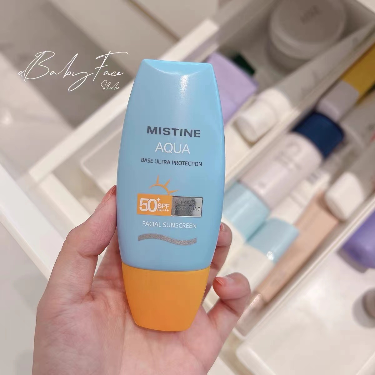 ของแท้100Mistine Aqua Base ul tra protection SPF50 PA Mistine ครีมกันแดดสำหรับ facial sunscreen ...
