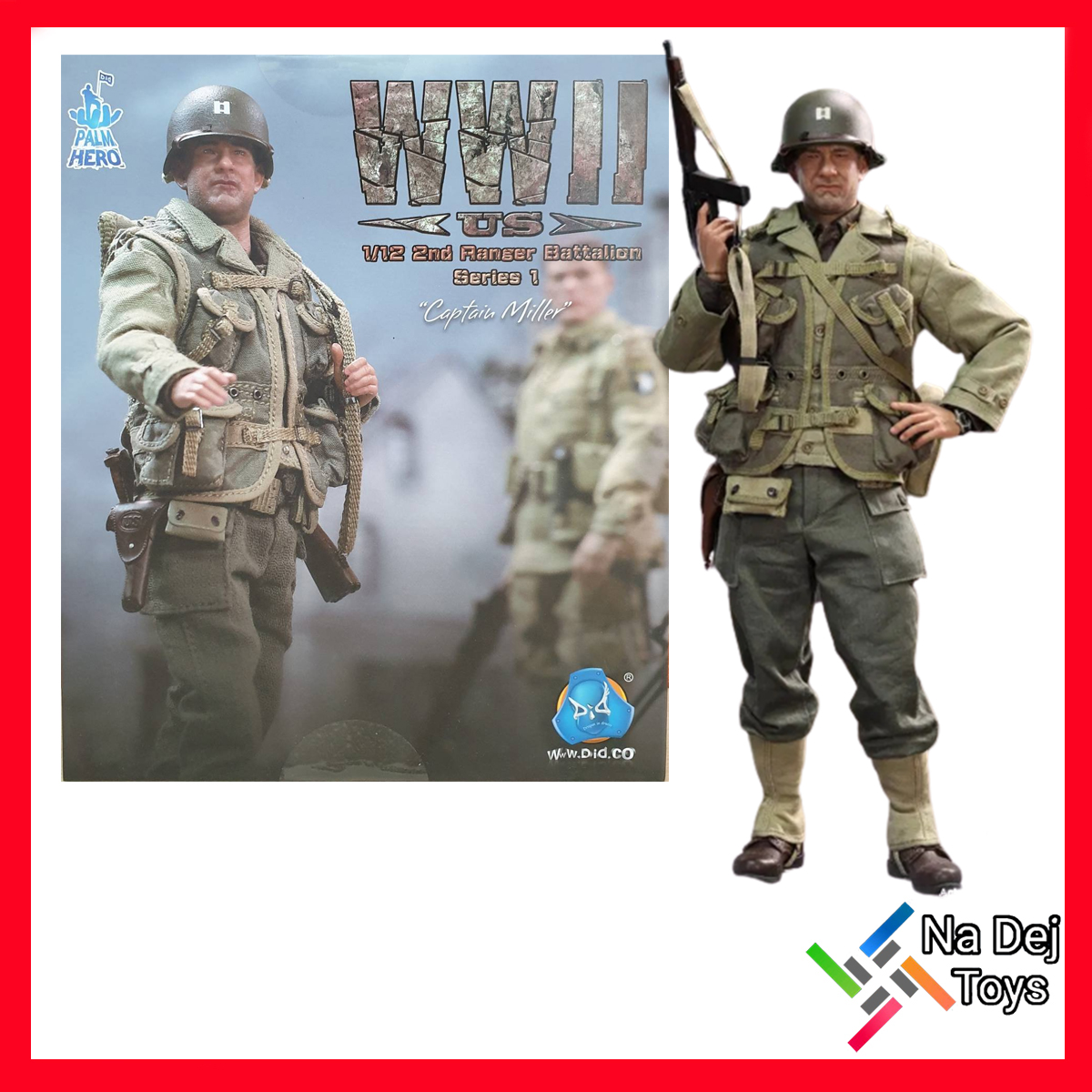 DID Toys WWII US 2nd Ranger Battalion Captain Miller 6" Figure ดีไอดี ...