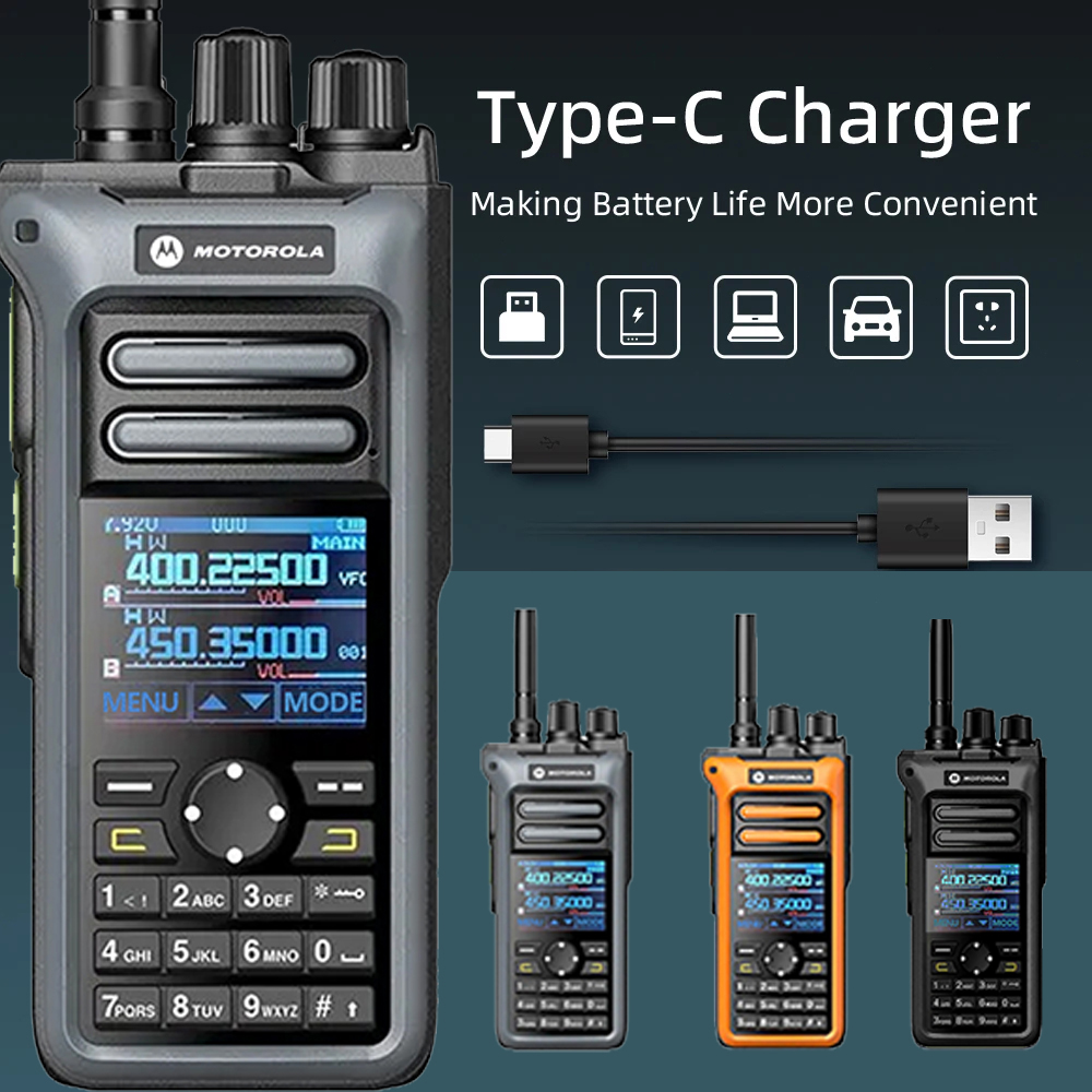 หูฟังฟรี Motorola GT-10 วิทยุสื่อสาร 20W 6800mAh UV Dual-Band 128 ช่อง ...
