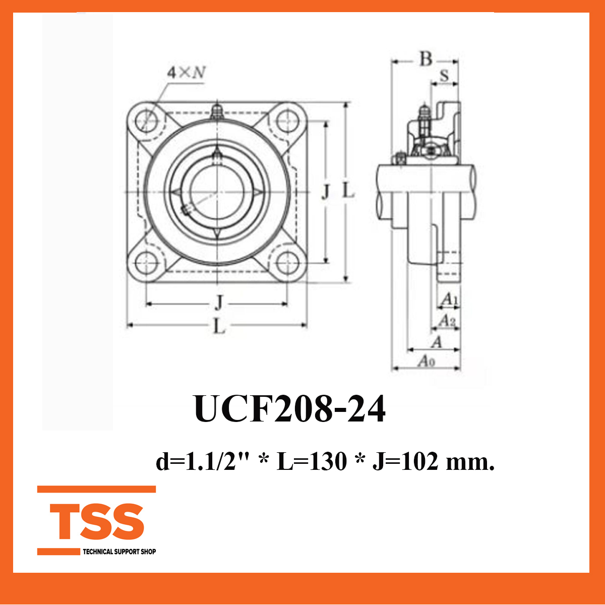 UCF208-24 UBC ตลับลูกปืนตุ๊กตา สำหรับงานอุตสาหกรรม BEARING UNITS ( เพลา 1.1/2 นิ้ว , 1 นิ้วครึ่ง ...