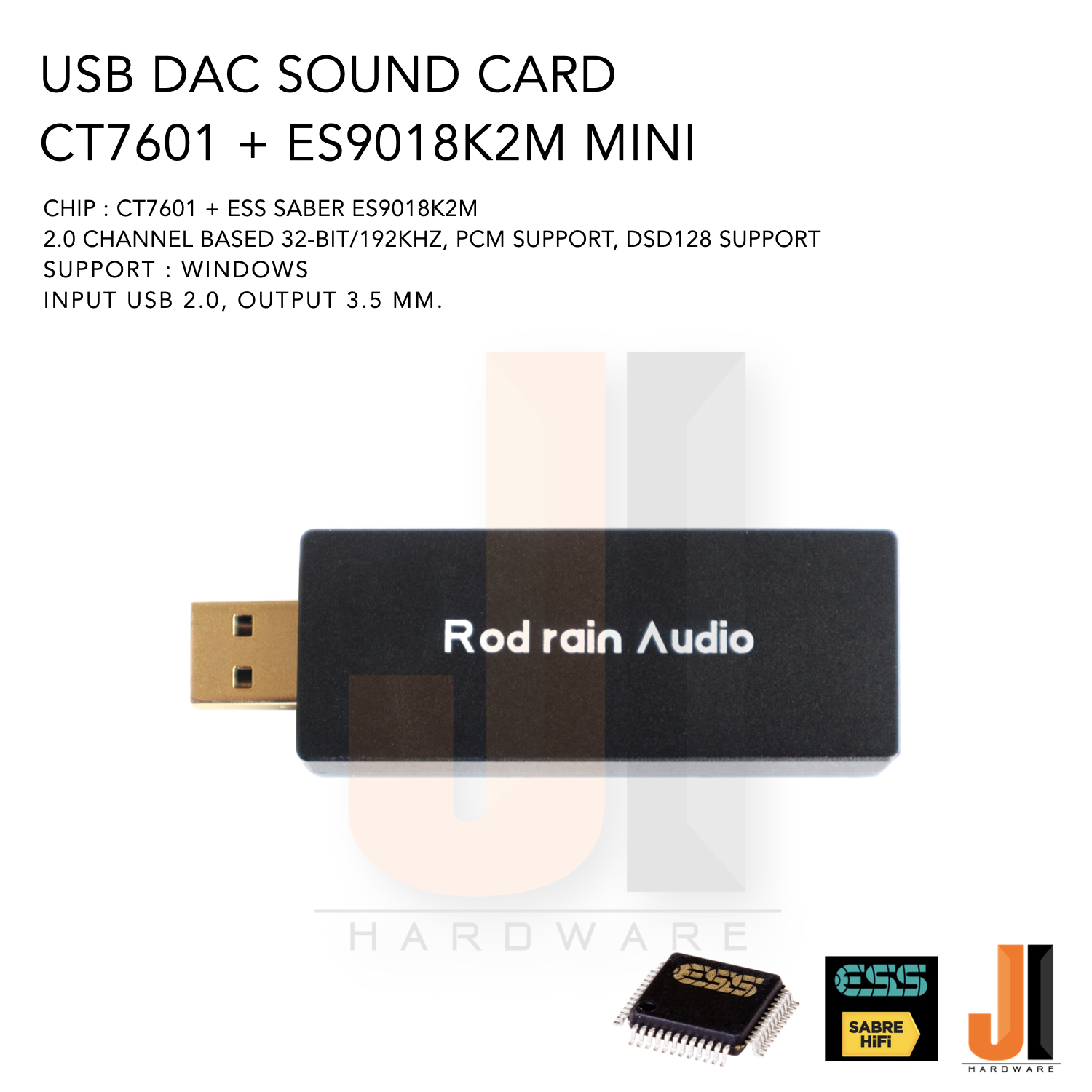 USB DAC sound card CT7601 + ES9018K2M Mini (Support Windows) ของใหม่มี ...