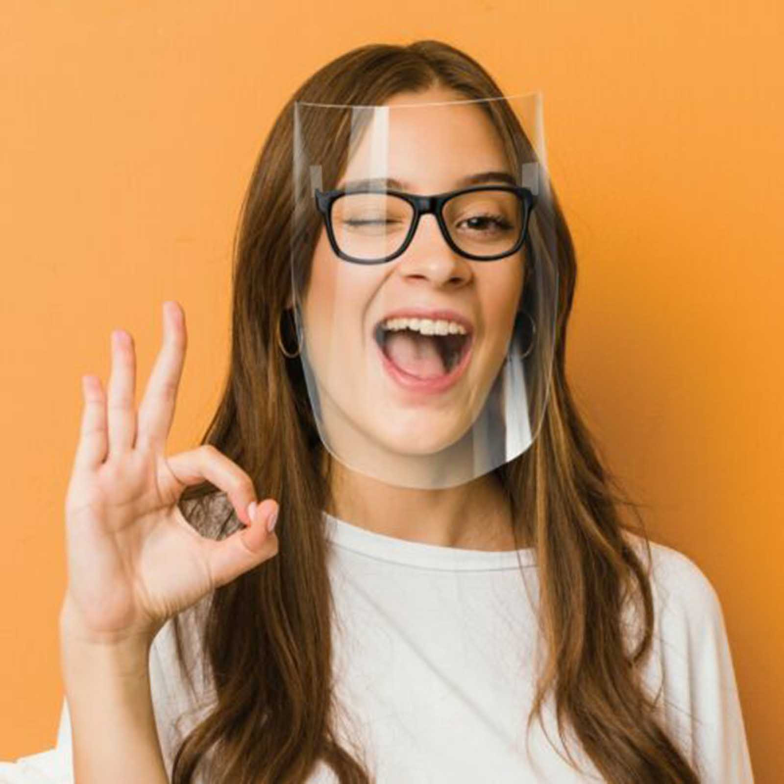 Safety Face Visor Mask Shield Clip On Glasses โปร่งใสแบบใช้ซ้ำได้ใหม่ ...