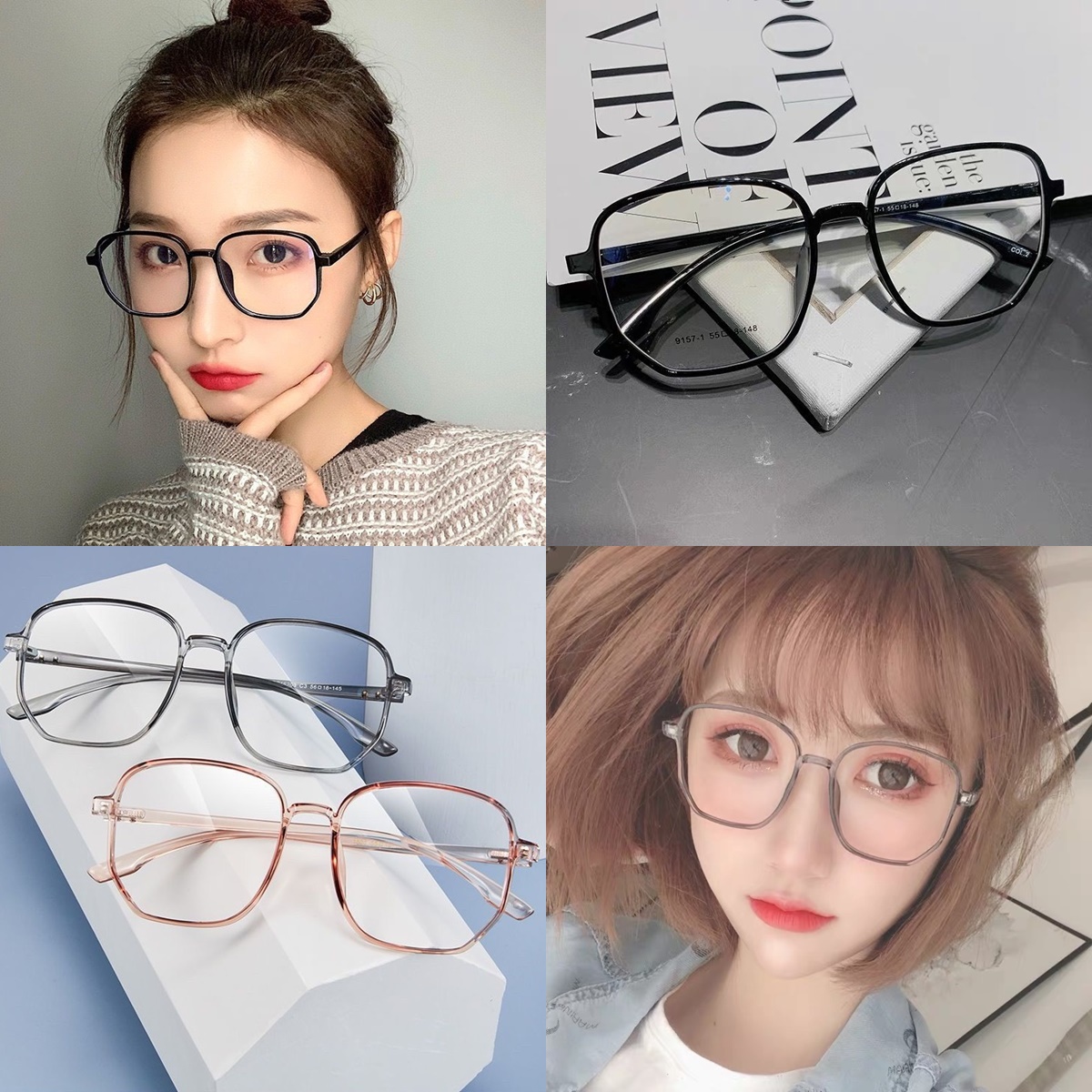 แว่นกรองแสง แว่นทำงาน สไตล์เกาหลี เลนส์ใส ใส่แล้วหน้าเด็ก แว่นตาทำงาน ...