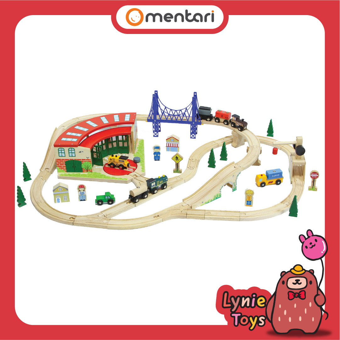 Mentari ของเล่นไม้ ชุดรถไฟรางในเมืองใหญ่ City Junction Train Set ...