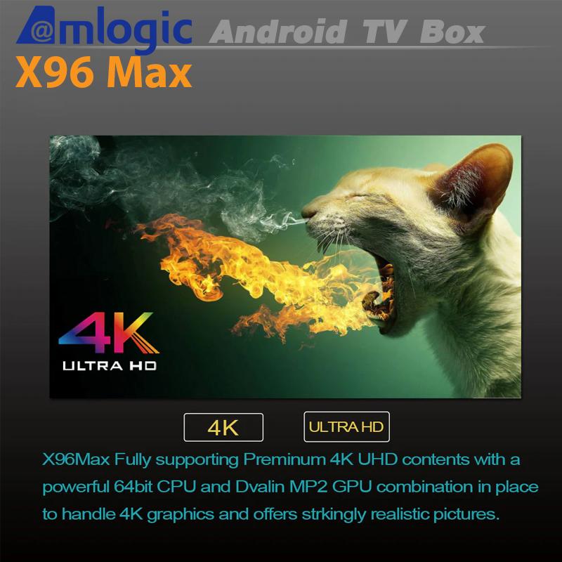 X96Max Android 8.1 Amlogic S905X2 Quad Core 2.4G WiFi BT H.265 Smart TV Box Ram4/Rom32 GB ...